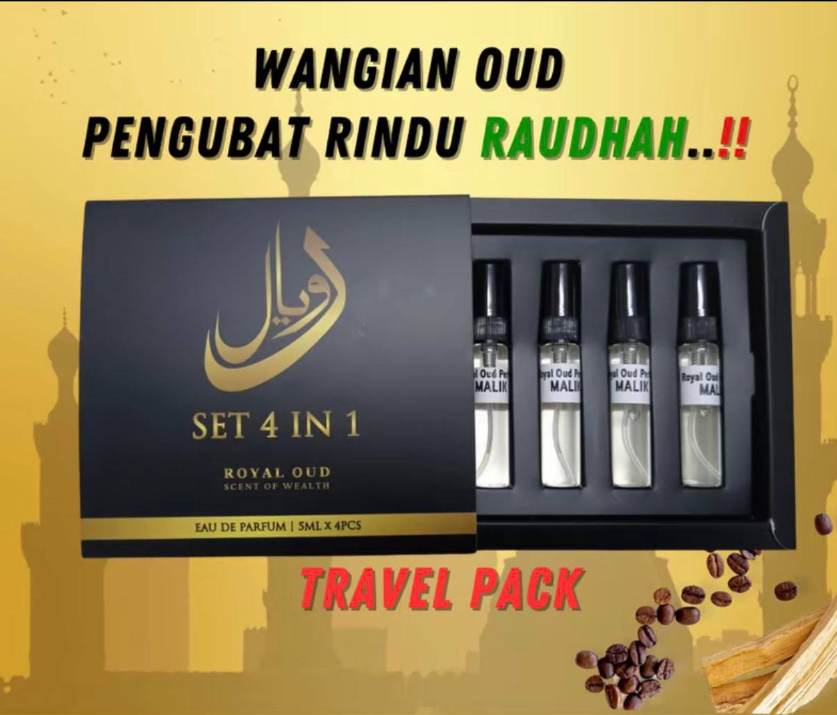 Royal Oud: TRAVEL PACK 4 IN 1 – Wangian Raudah Dan Arab